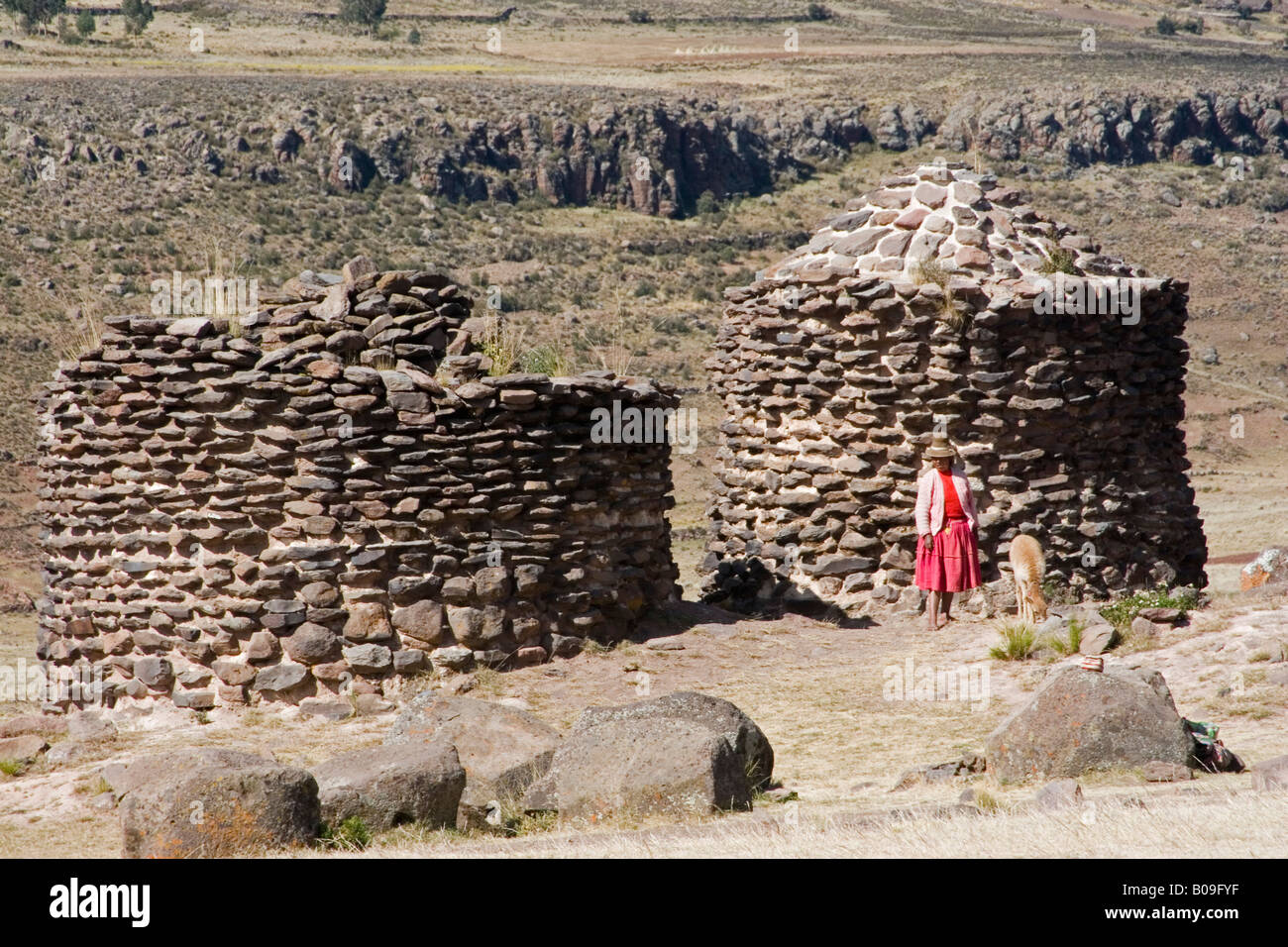 South America - Peru. Funerary towers called chullpas at the site of ...