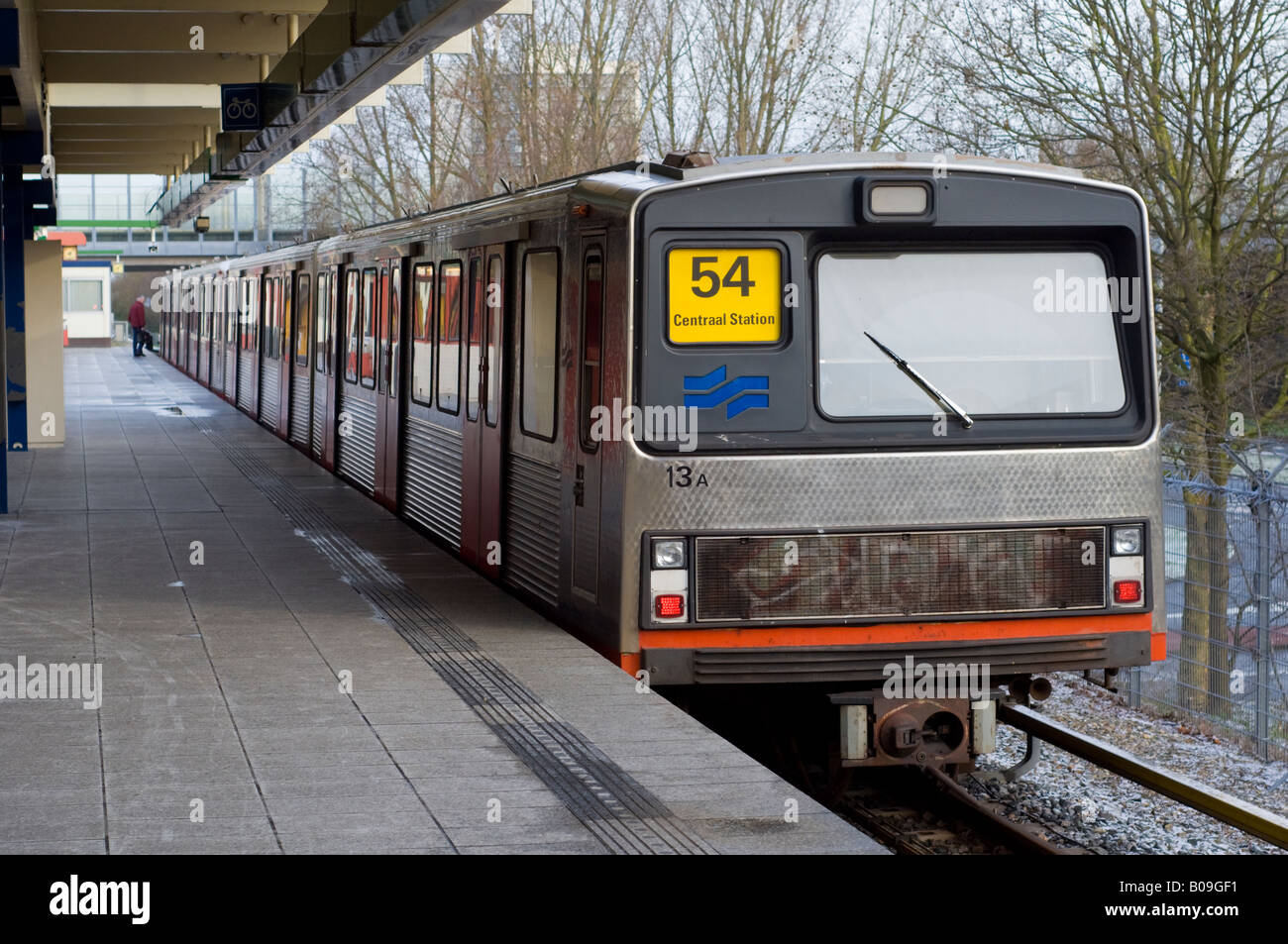 Amsterdam metro train at Gaasperplas station platform Stock Photo - Alamy