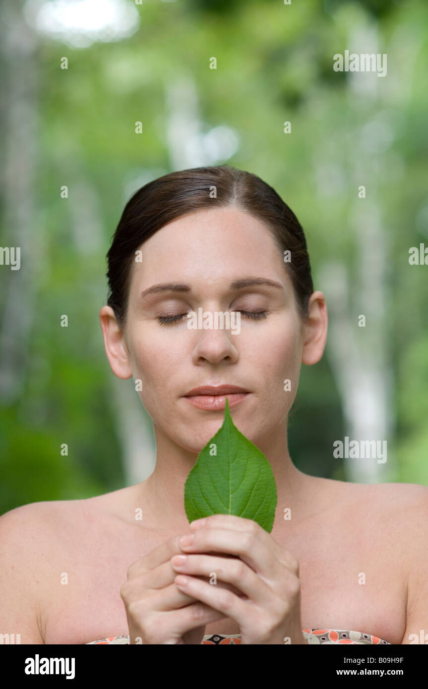 A woman being one with nature Stock Photo - Alamy