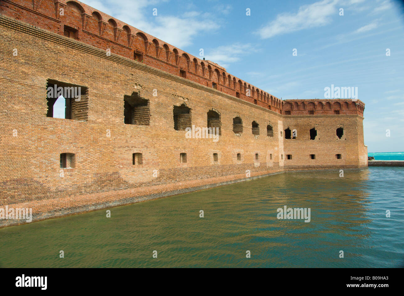 Fort Jefferson with moat and the Dry Tortugas National Park Florida USA ...