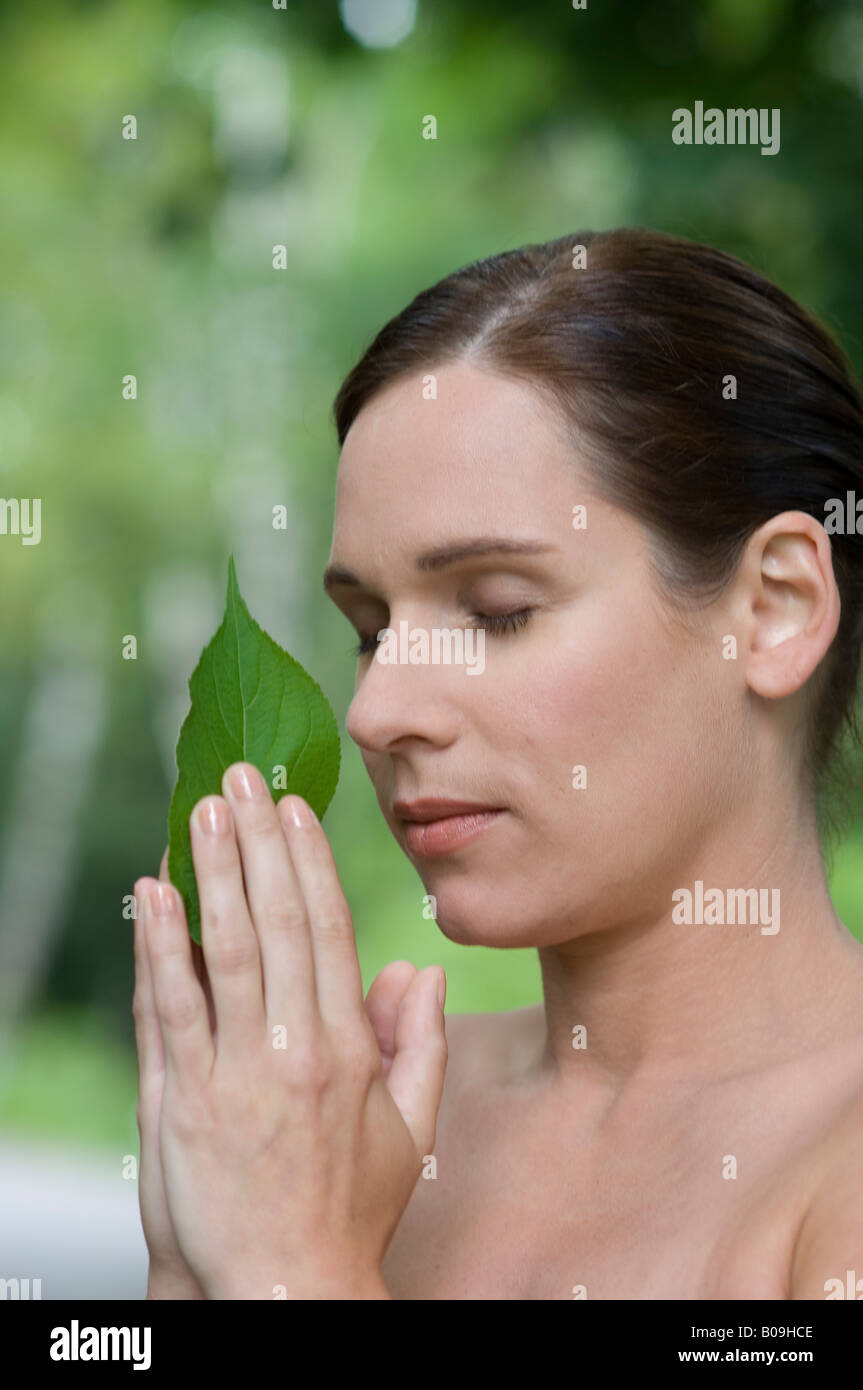 A woman being one with nature Stock Photo - Alamy