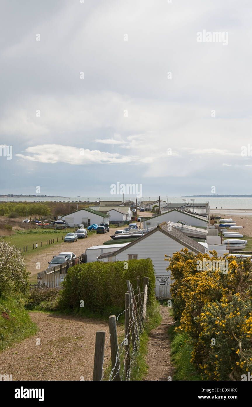 England Hampshire beachside ribbon development at Meon Beach showing an ...