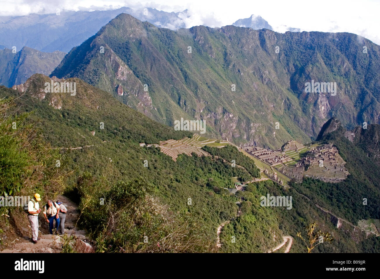 South America - Peru. Overall view of the lost Inca city of Machu ...