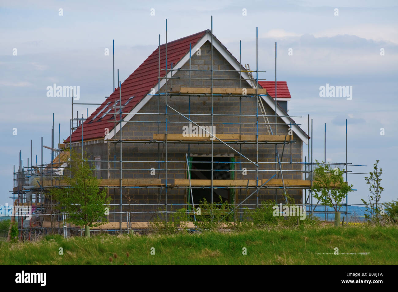 House construction, England, UK View from the front. Close up Stock ...