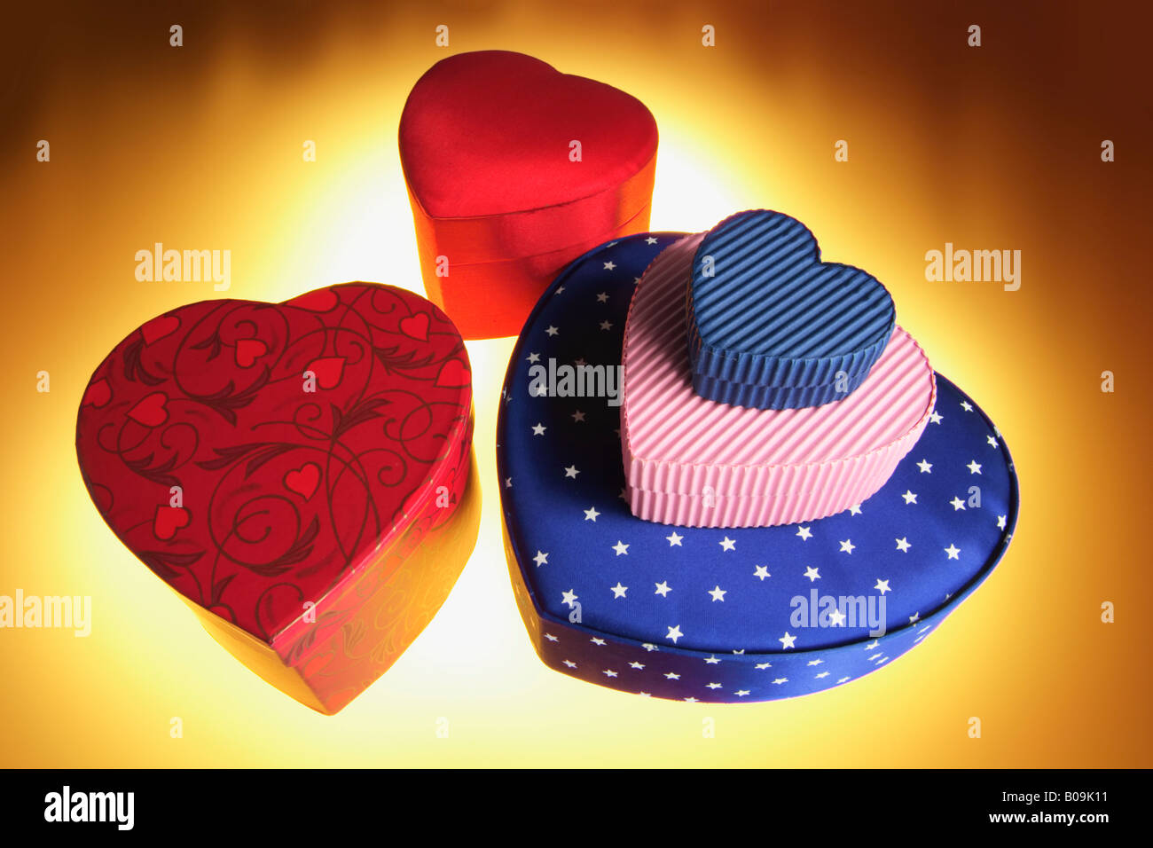 Heart-shaped Gift Boxes Stock Photo - Alamy
