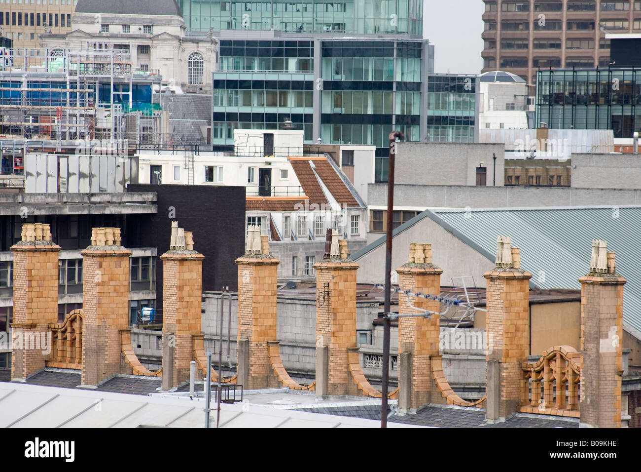 The tightly packed architectural environment of Manchester city centre ...