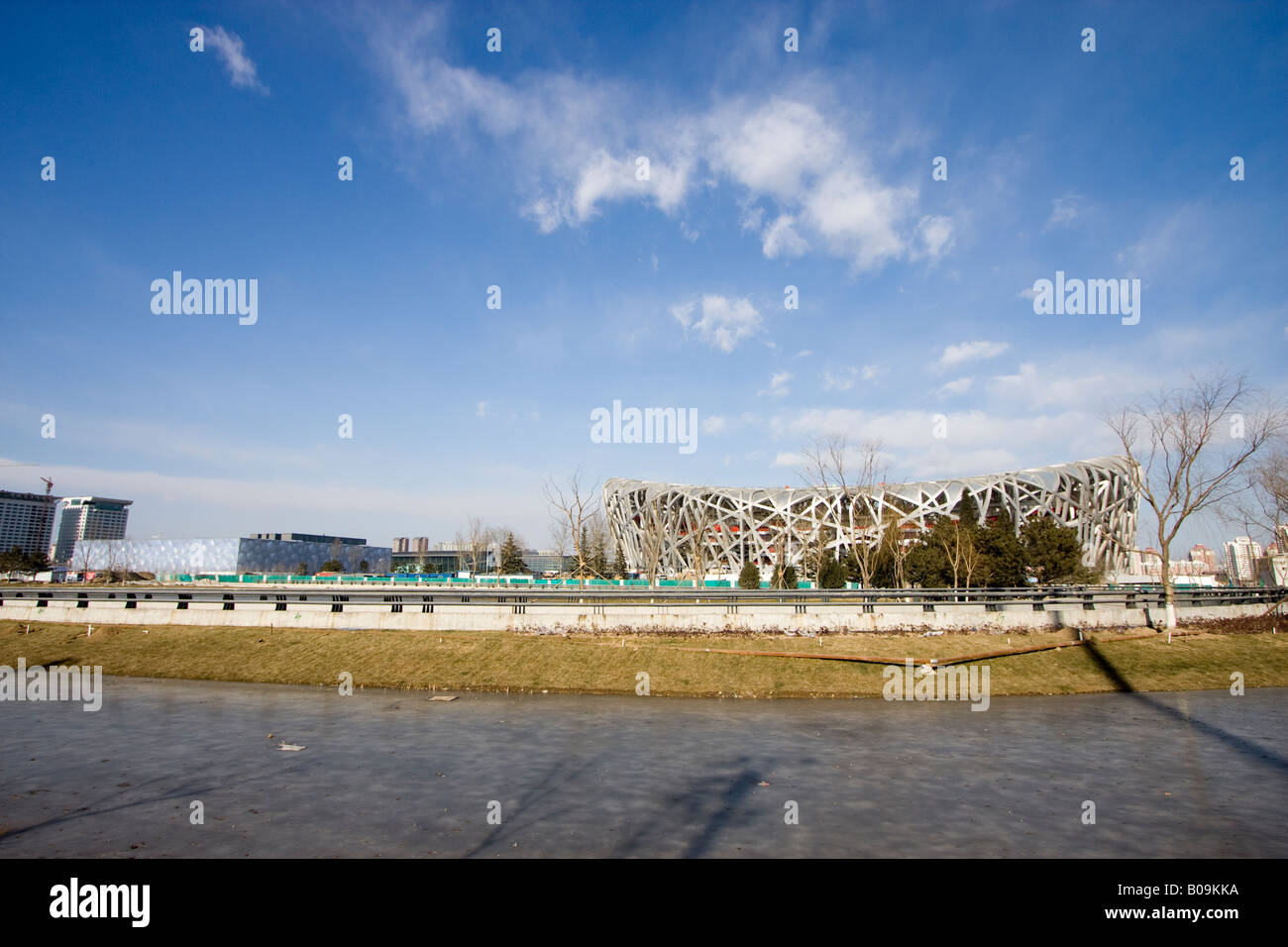 Beijing National Stadium, also known as the Bird's Nest, built for the ...
