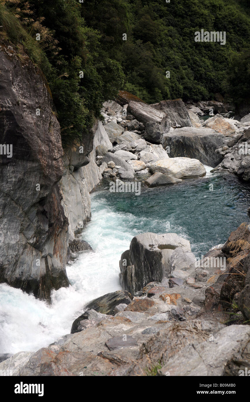 River Haast near Gates of Haast bridge on route 6 Stock Photo - Alamy