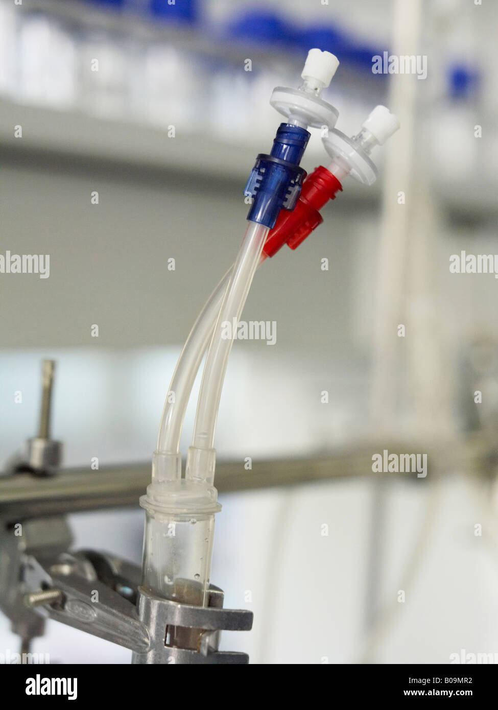 Two IV tubes in holder Stock Photo - Alamy