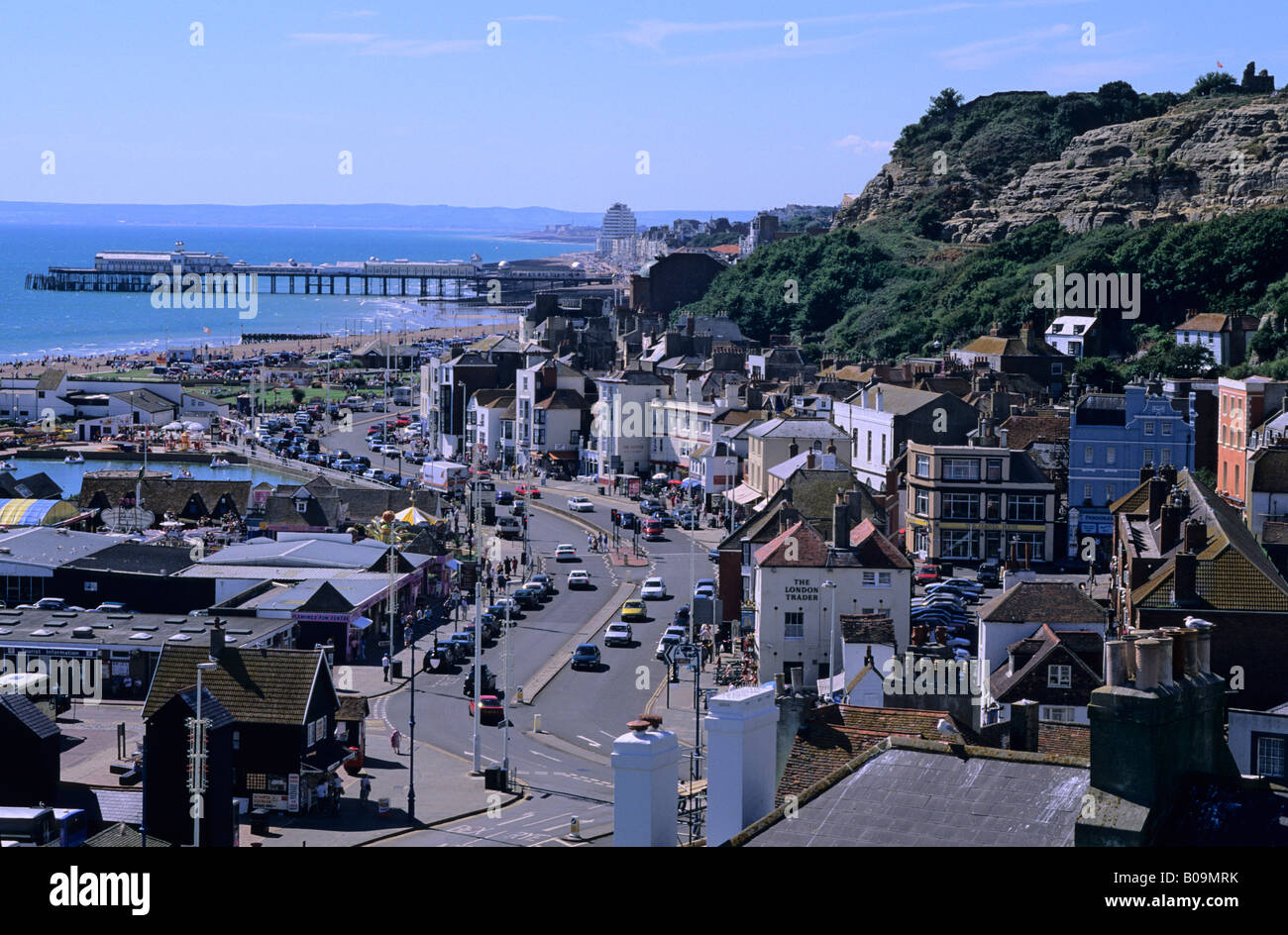 Hastings seafront and pier, Sussex, England, UK Stock Photo - Alamy