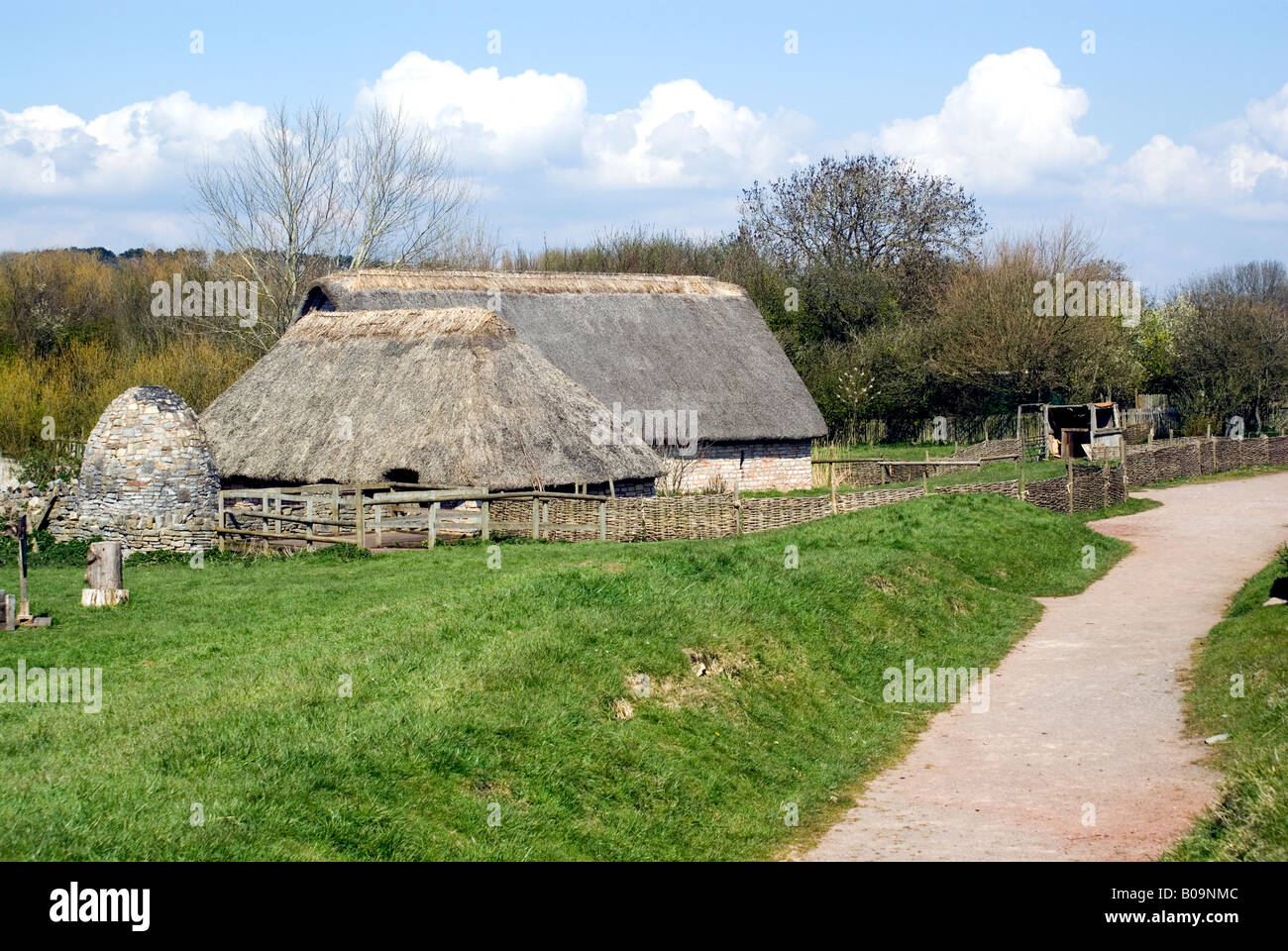 Cosmeston lakes country park and medieval village hi-res stock ...
