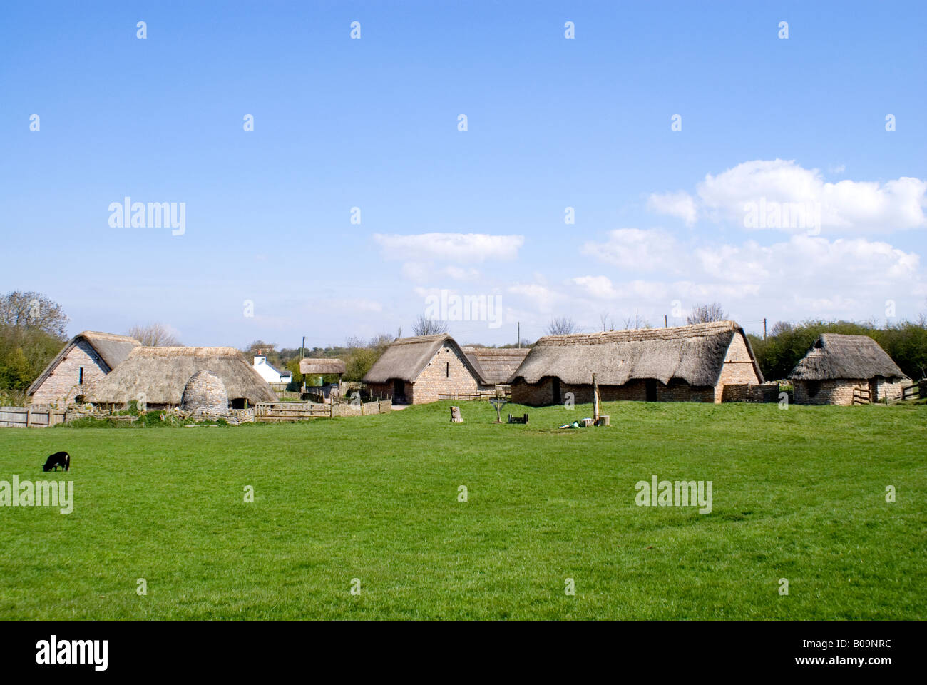 Cosmeston lakes country park and medieval village hi-res stock ...