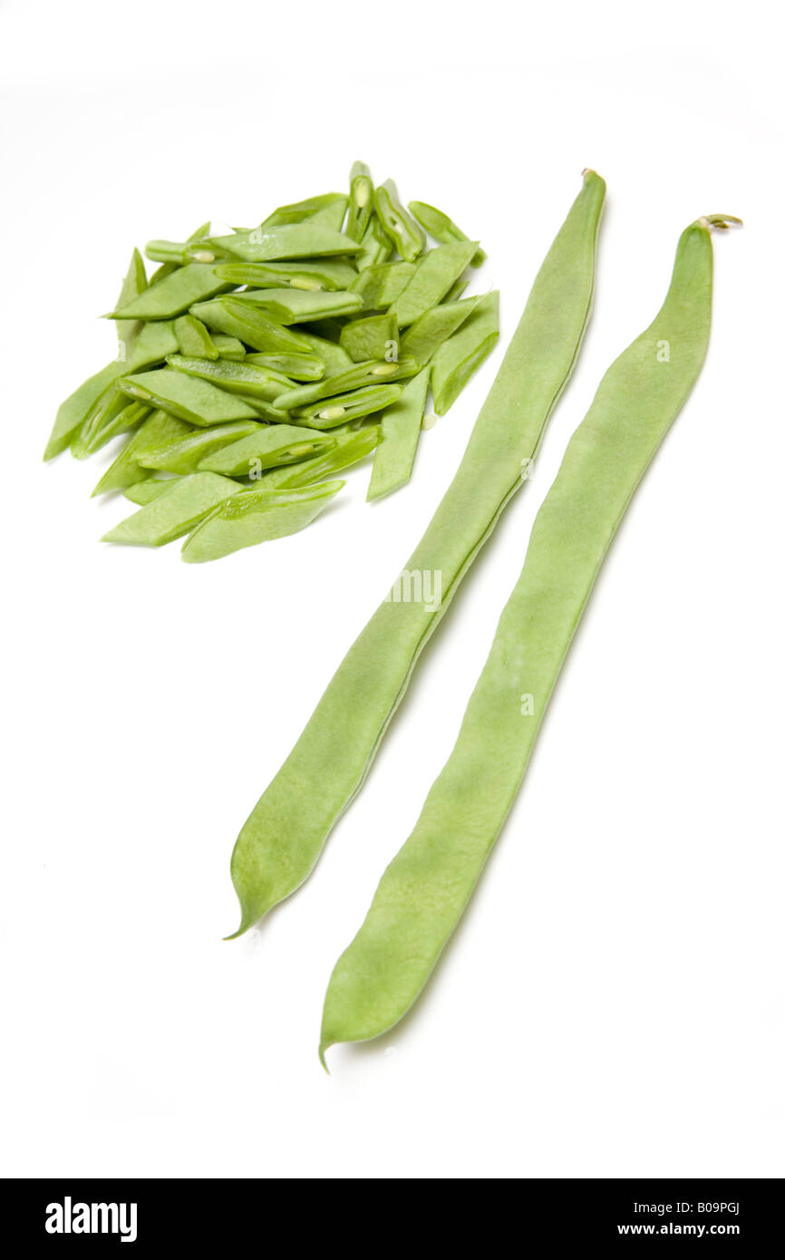 Green beans isolated on a white studio background Stock Photo - Alamy
