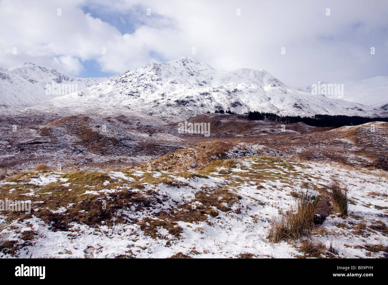 scottish highland mountain landscape with snow Stock Photo - Alamy