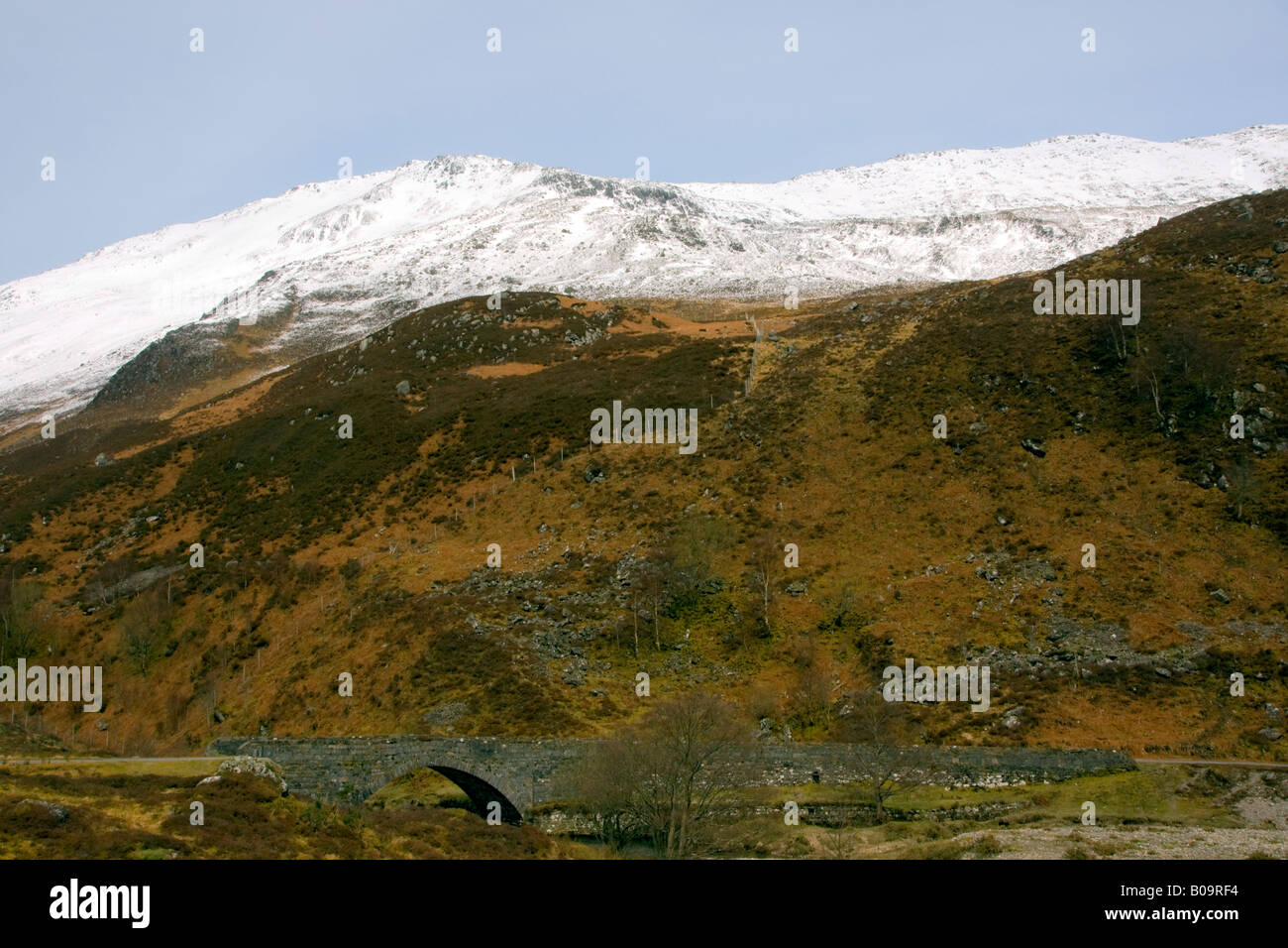 the old road bridge near five sisters highland scotland with snow Stock ...