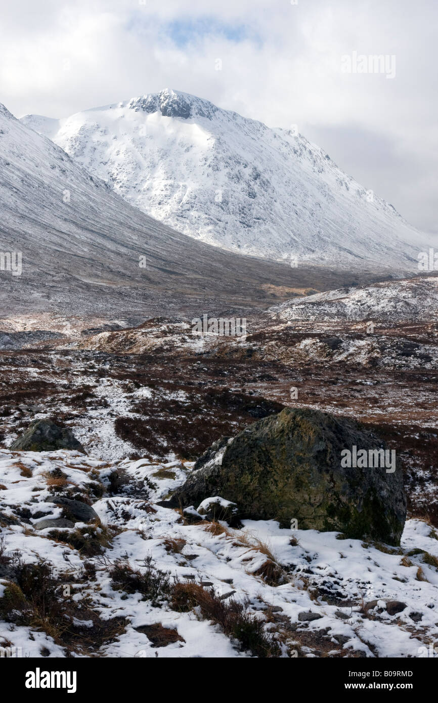 scottish winter landscape with snow and mountain scenery taken near ...