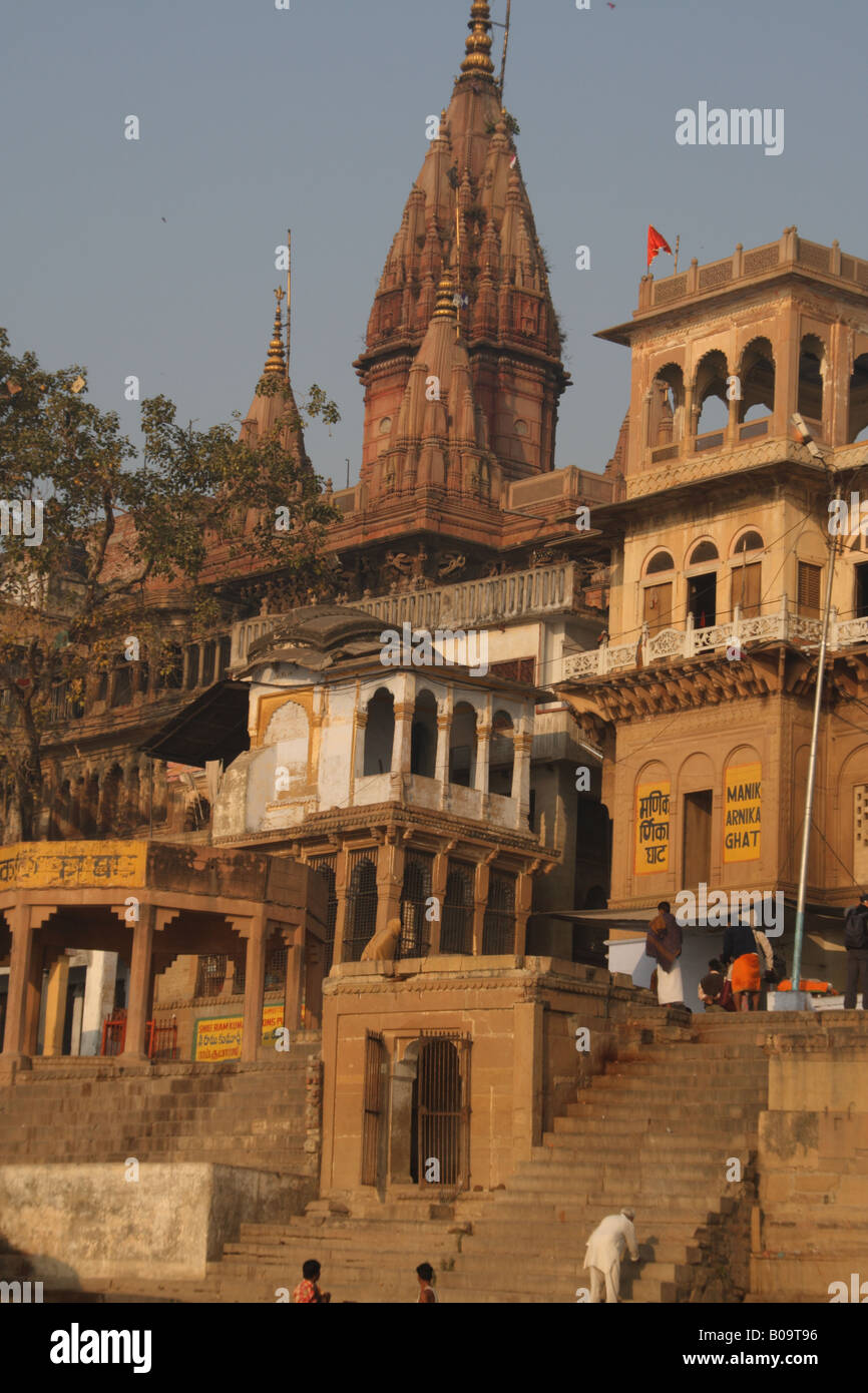 Manikarnika Ghat steps Stock Photo - Alamy