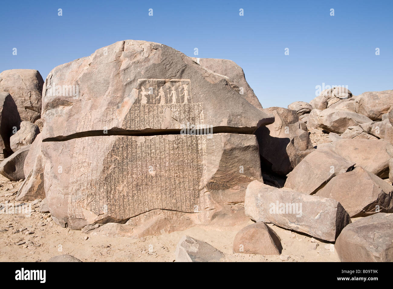 The Famine Stele at Sehel Island with Ptolemaic inscriptions relating ...