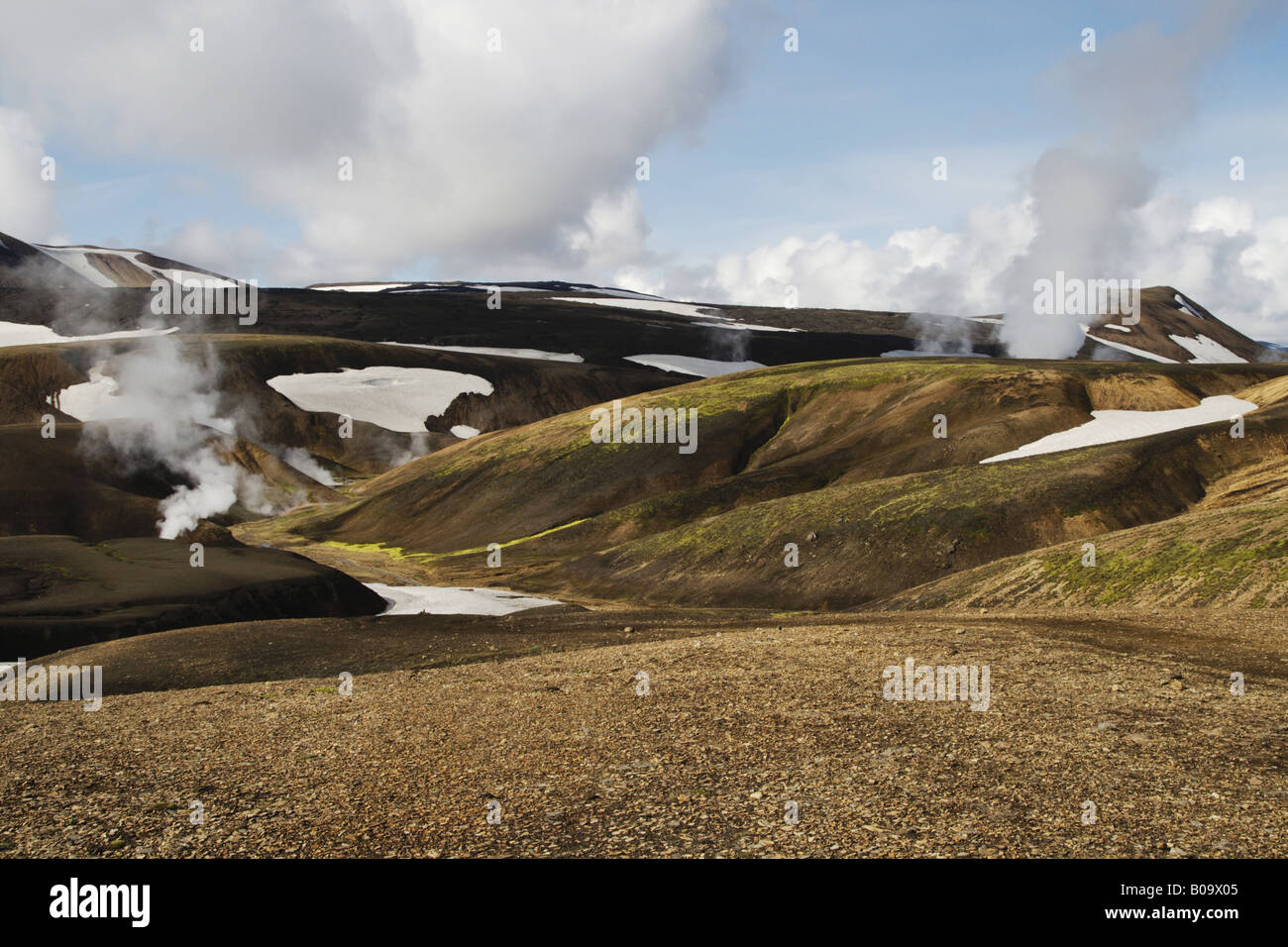 Fumaroles of the Strihver geothermal field, Iceland, Fjallabak ...