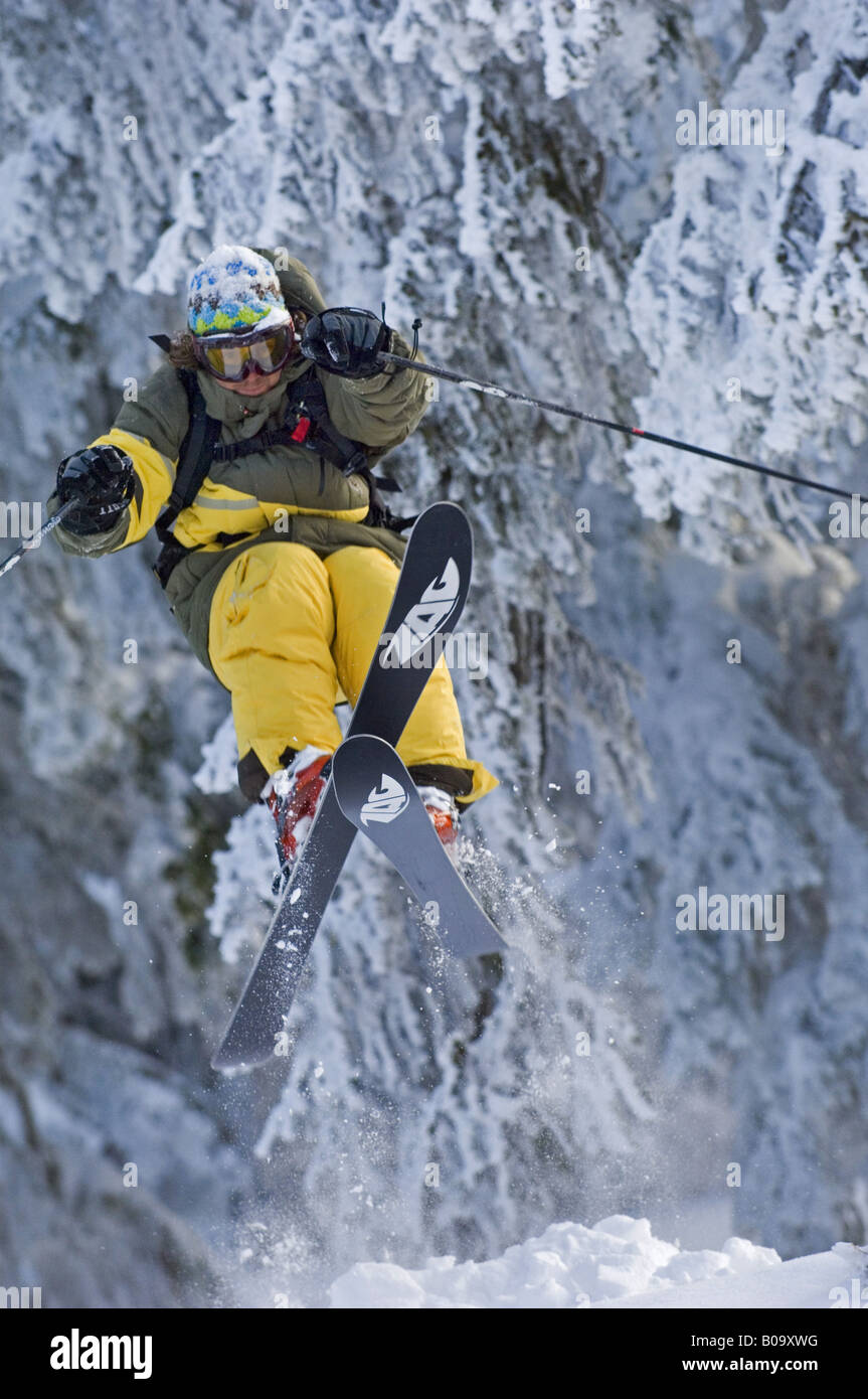 skier jumping, freestyle, France, Alps Stock Photo - Alamy