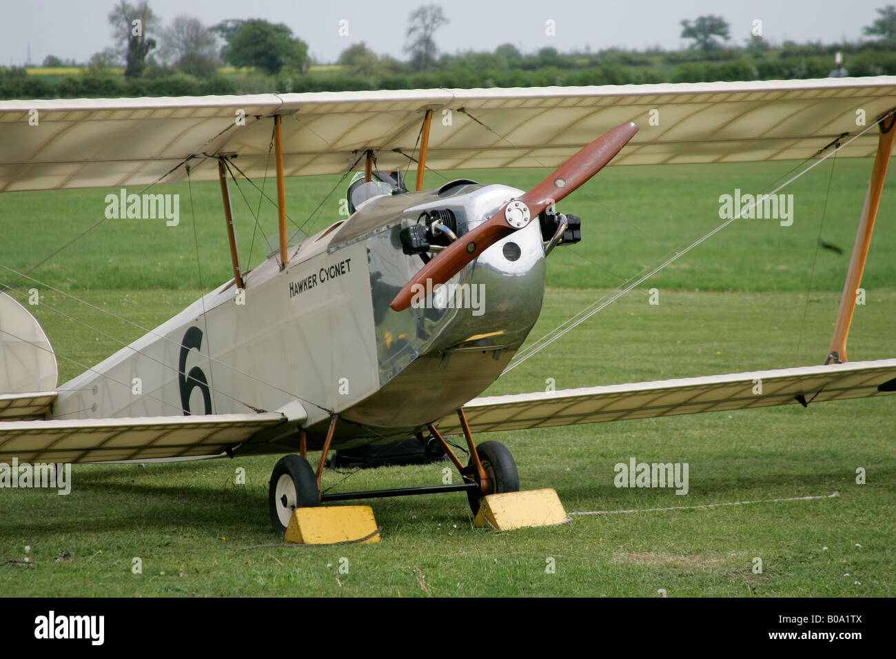HAWKER CYGNET, 1930'S BIPLANE AIRCRAFT,SHUTTLEWORTH Stock Photo - Alamy