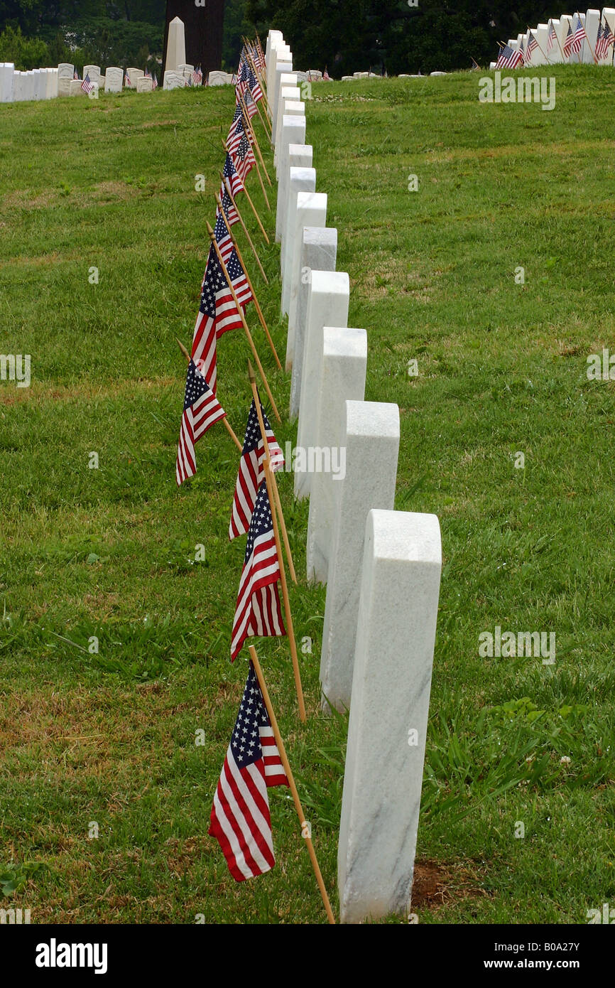 National veteran cemetery with Flags Stock Photo - Alamy