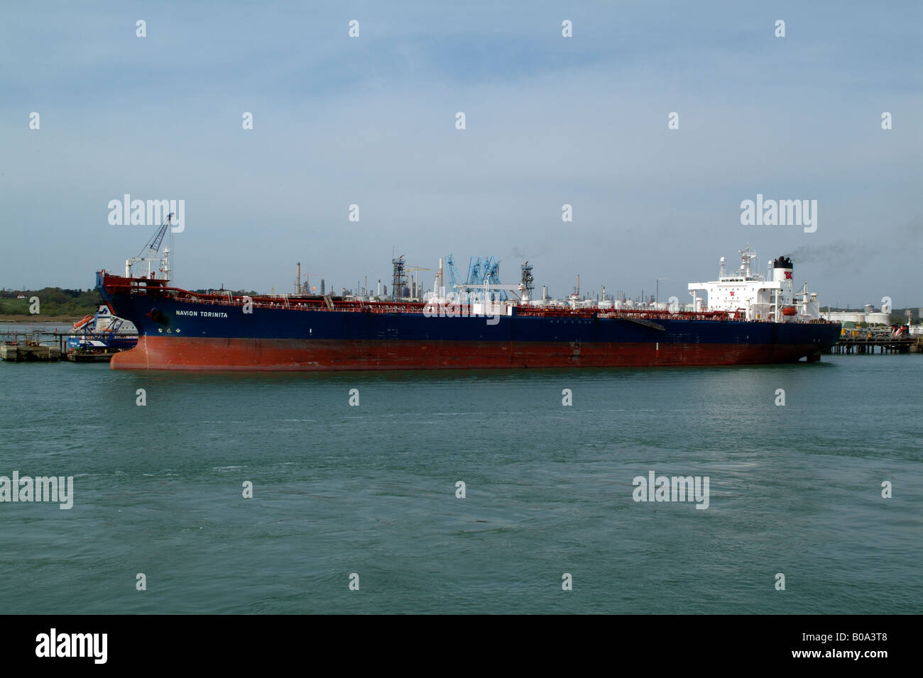Fawley Marine Terminal Hampshire England Oil Tanker Navion Torinita Alongside A Teekay Shipping ...