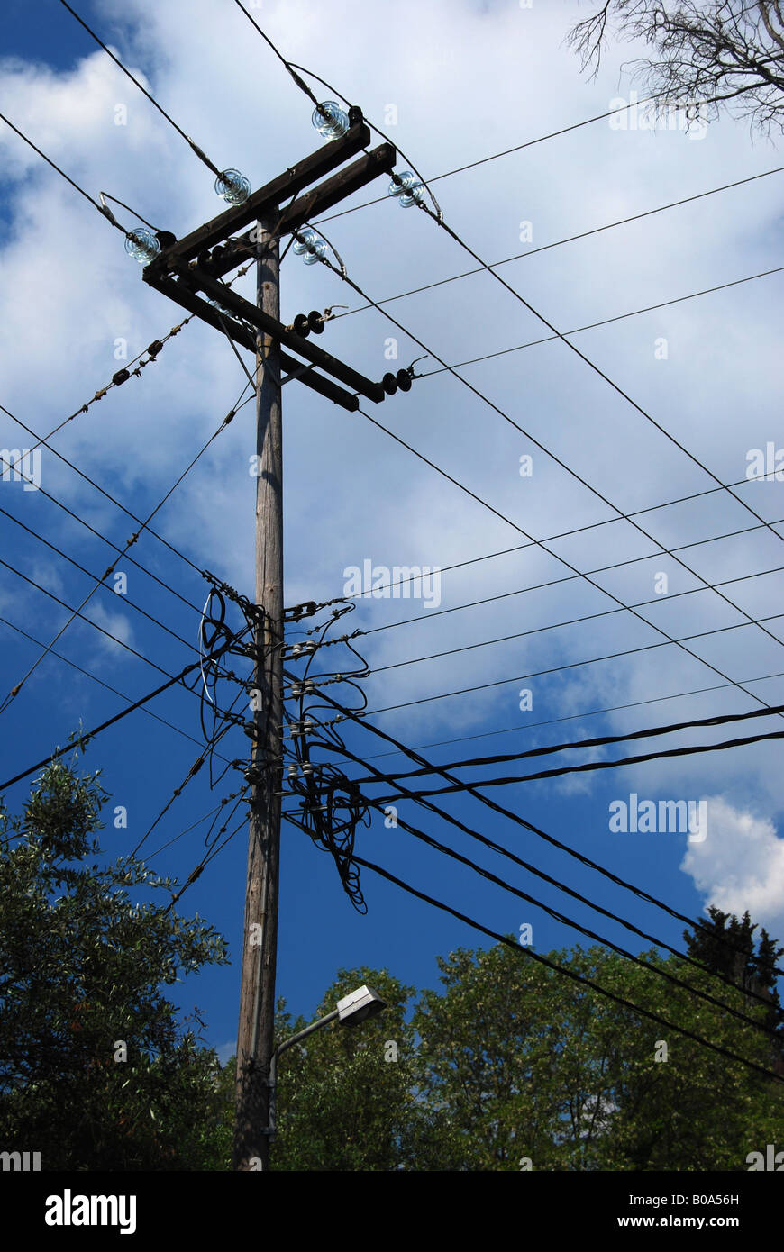 Electric power transmission cables Stock Photo - Alamy