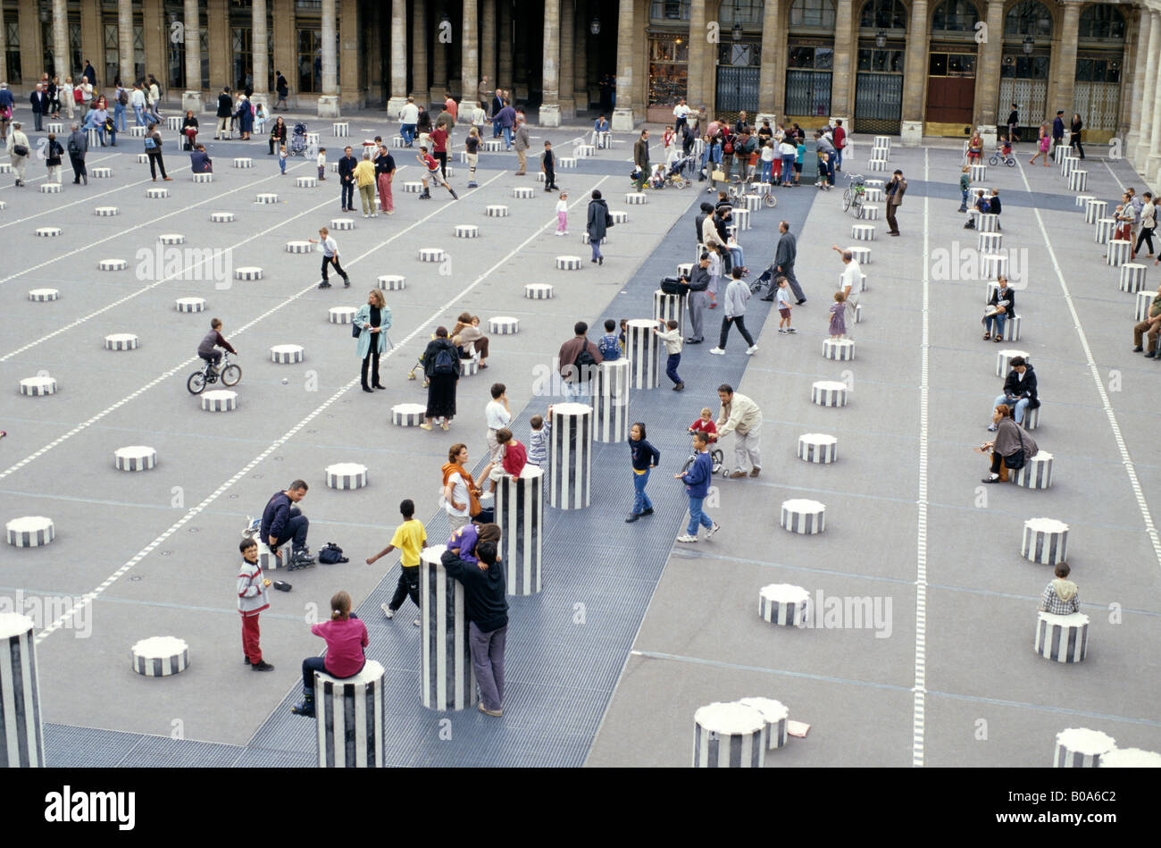 Paris; Columns of Burren in Palais royal. France Stock Photo - Alamy