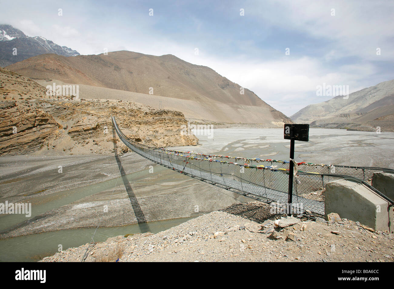 steel suspension bridge mustang annapurna nepal Stock Photo - Alamy