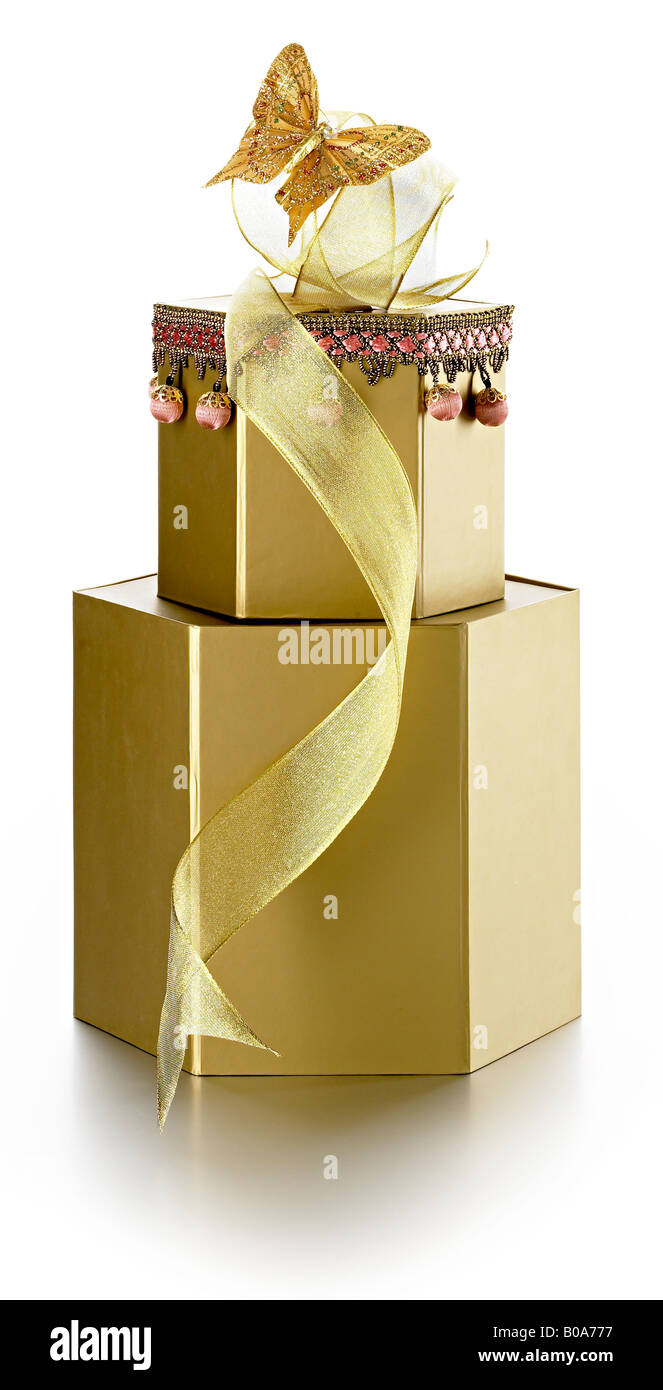 Gold boxes hi-res stock photography and images - Alamy