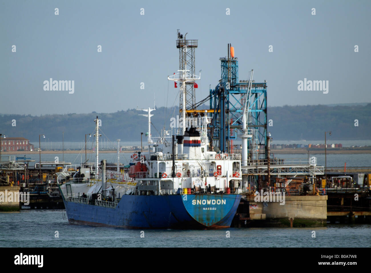 Fawley Marine Terminal Hampshire England LPG Tanker Snowdon discharging ...