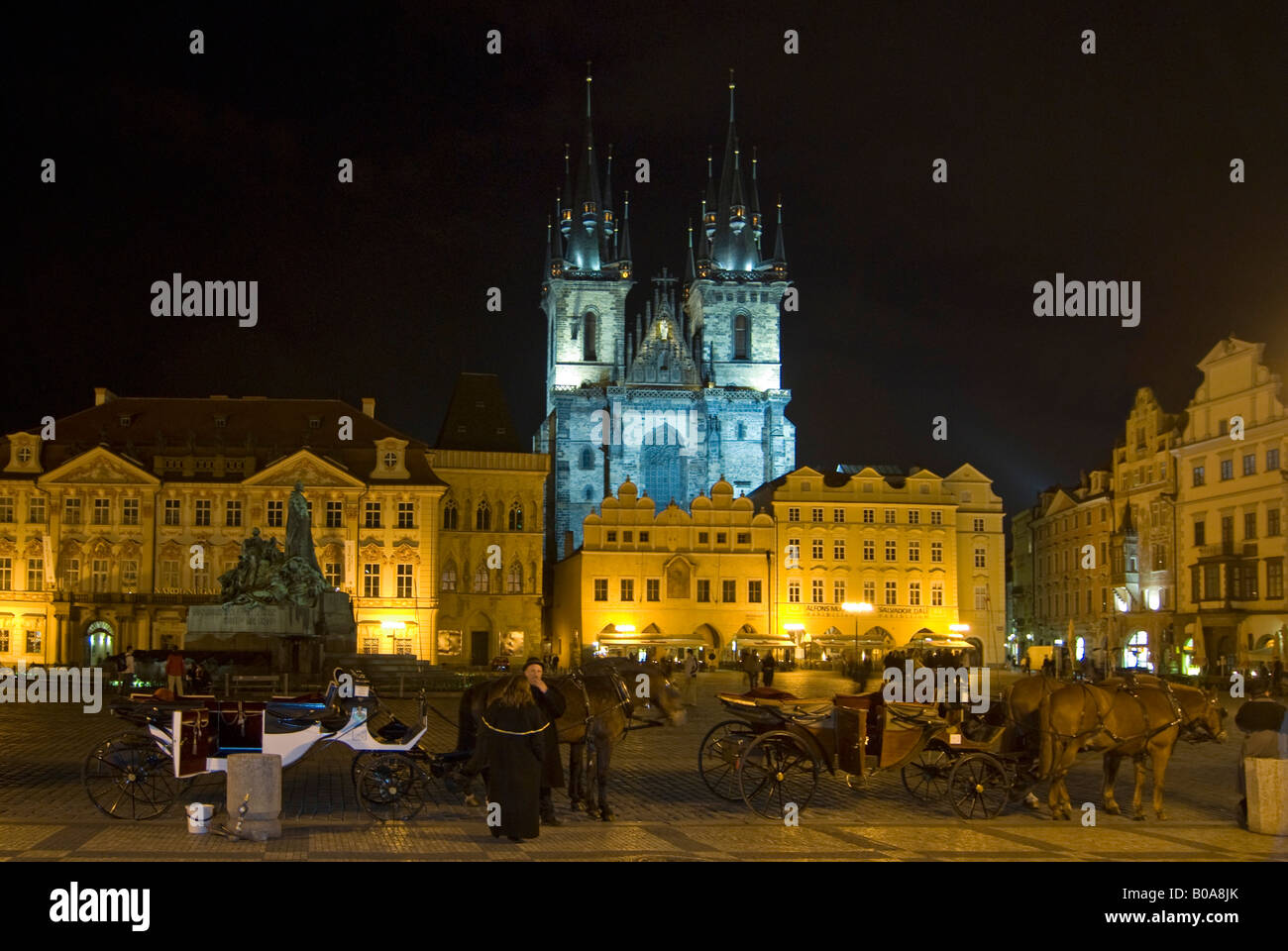 Horizontal wide angle of the Church of Our Lady before Tyn, Tyn Church ...
