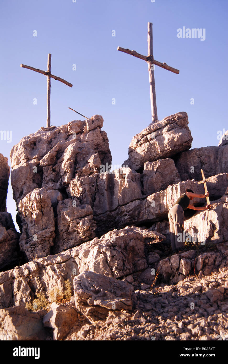 cross on rock Stock Photo - Alamy