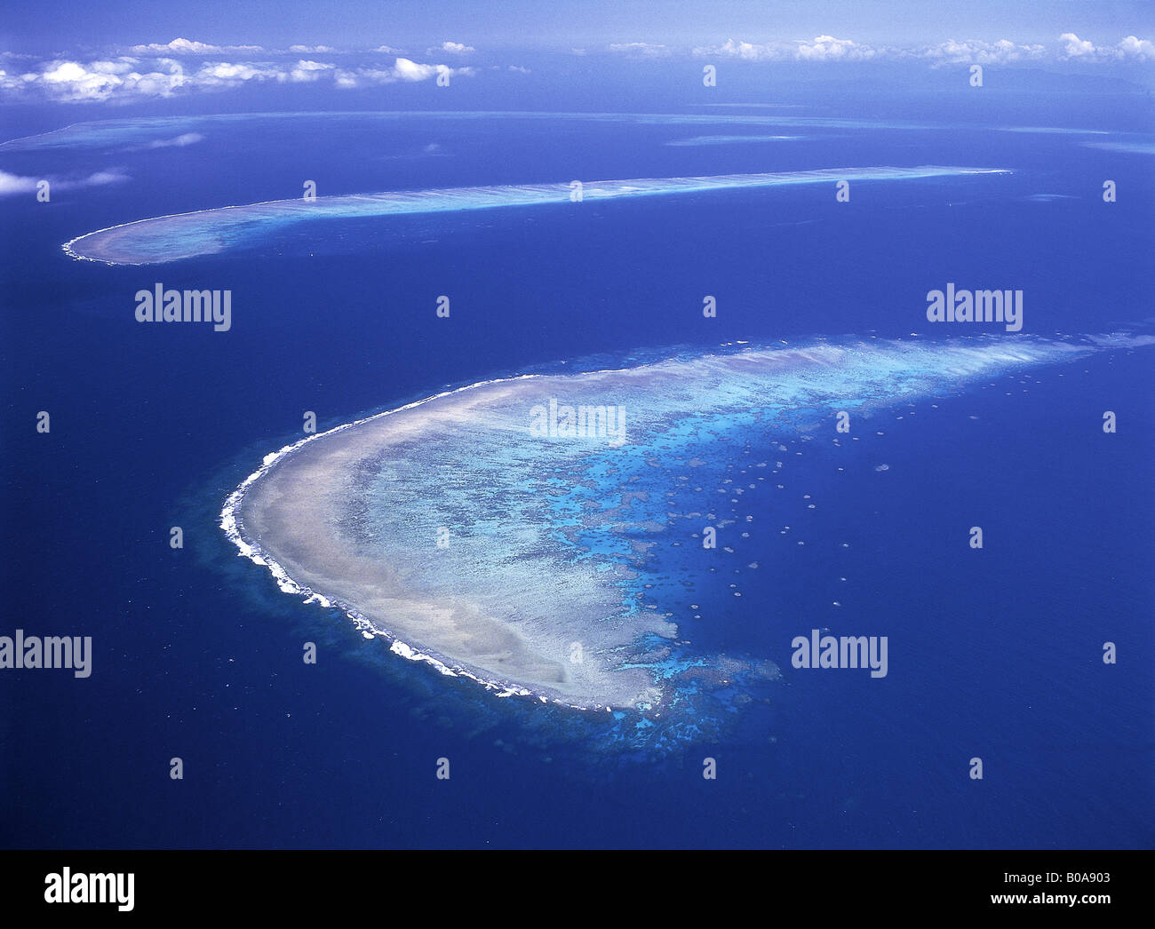 Aerial view of Great Barrier Reef Queensland Australia Stock Photo - Alamy