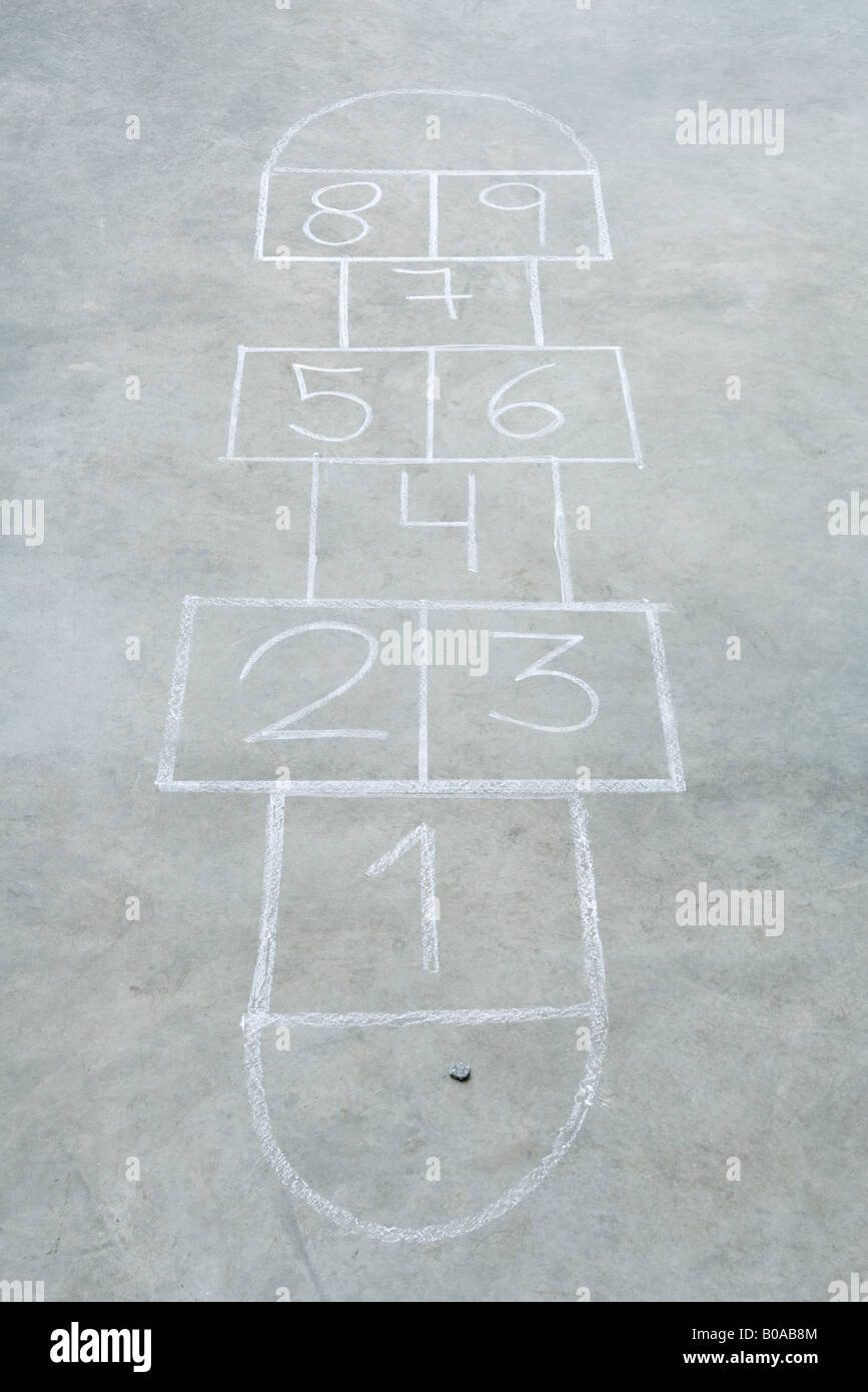 Hopscotch squares, close-up Stock Photo - Alamy