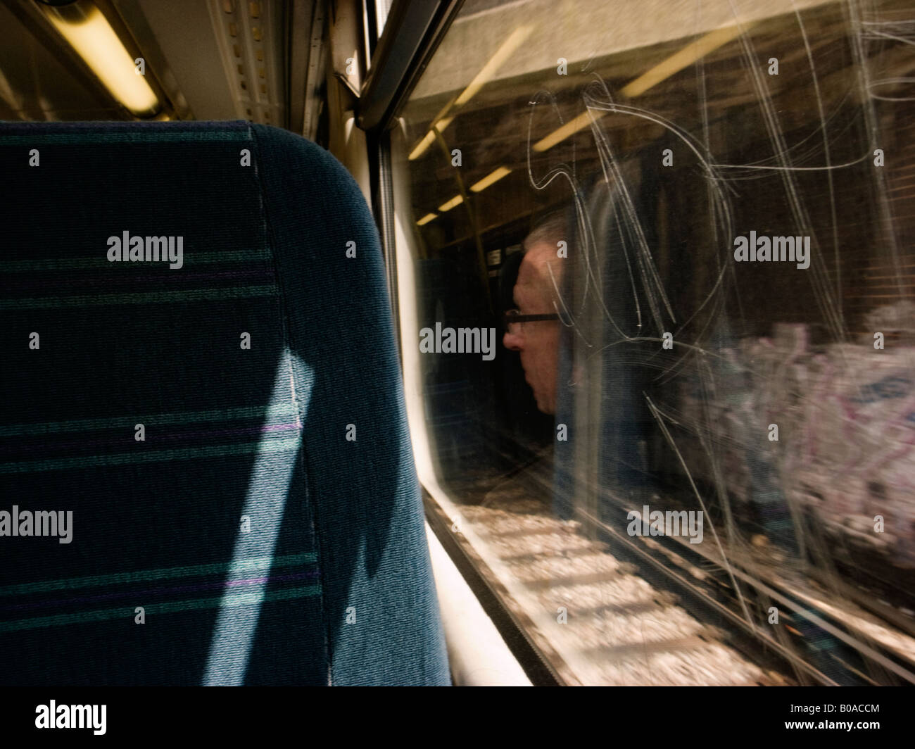 Urban reflection on train window hi-res stock photography and images ...