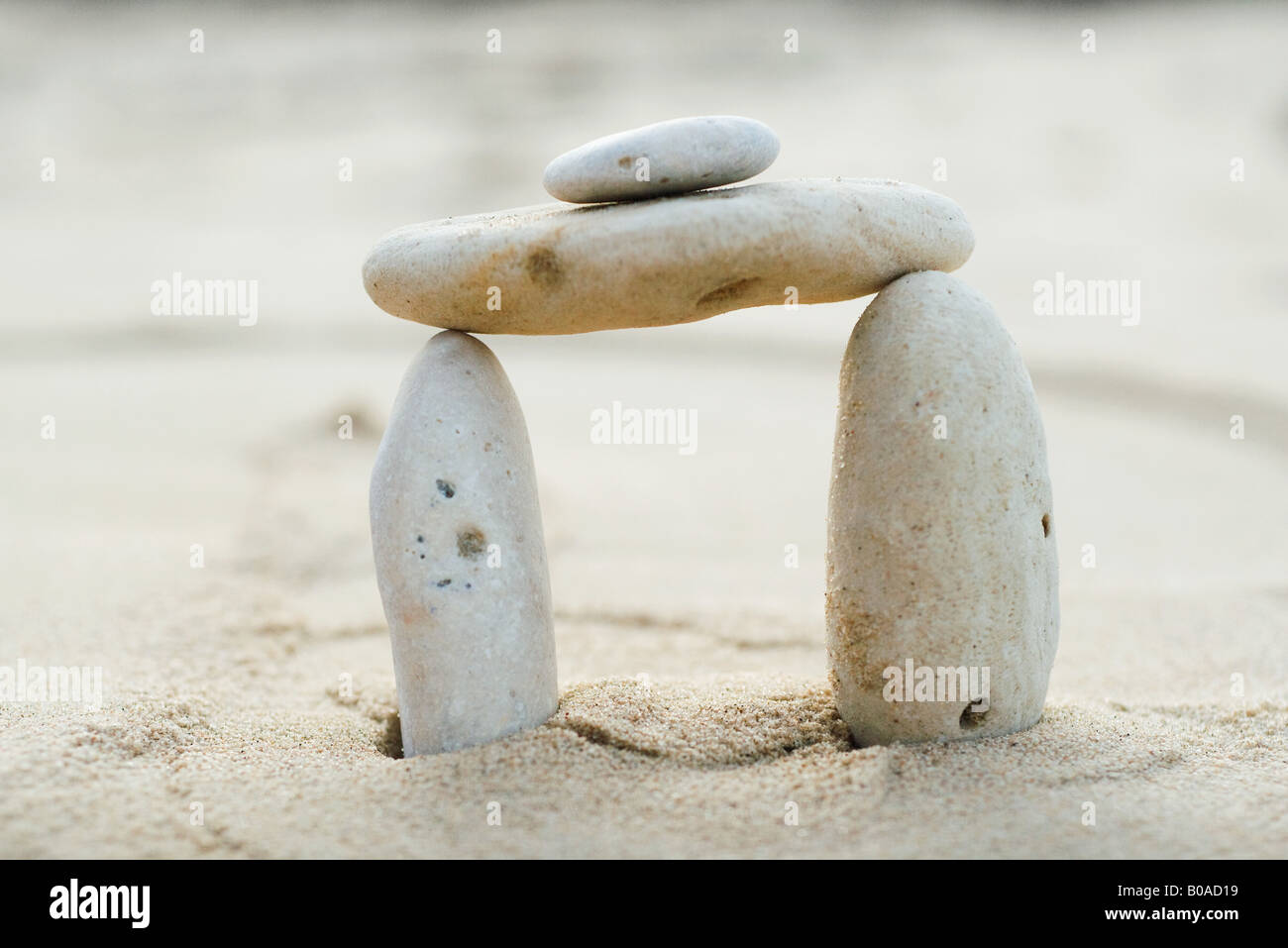 Pebbles stacked at the beach, close-up Stock Photo - Alamy