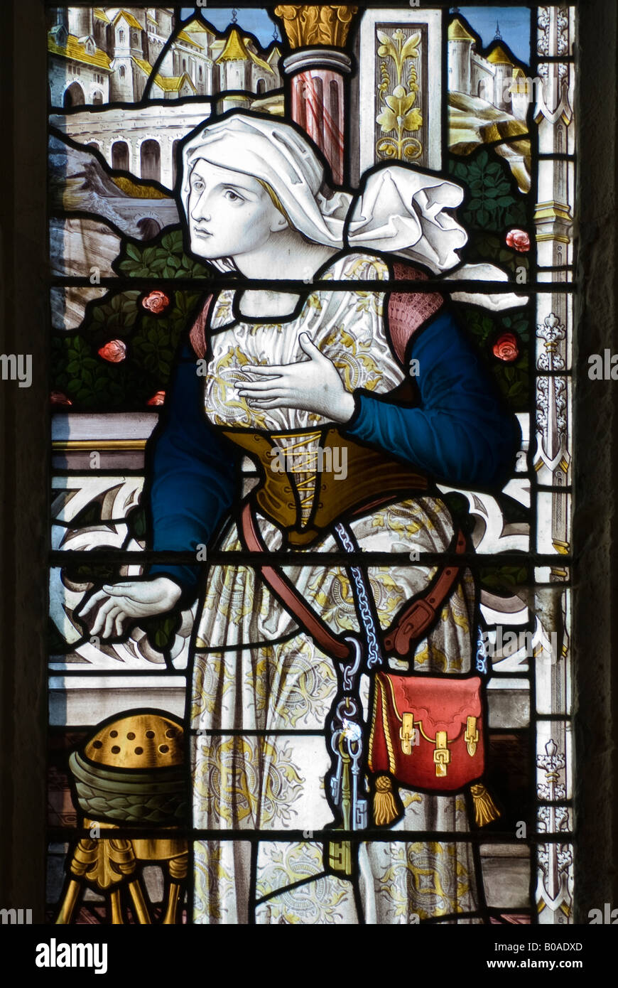 Stain Glass windows memorial Stock Photo - Alamy