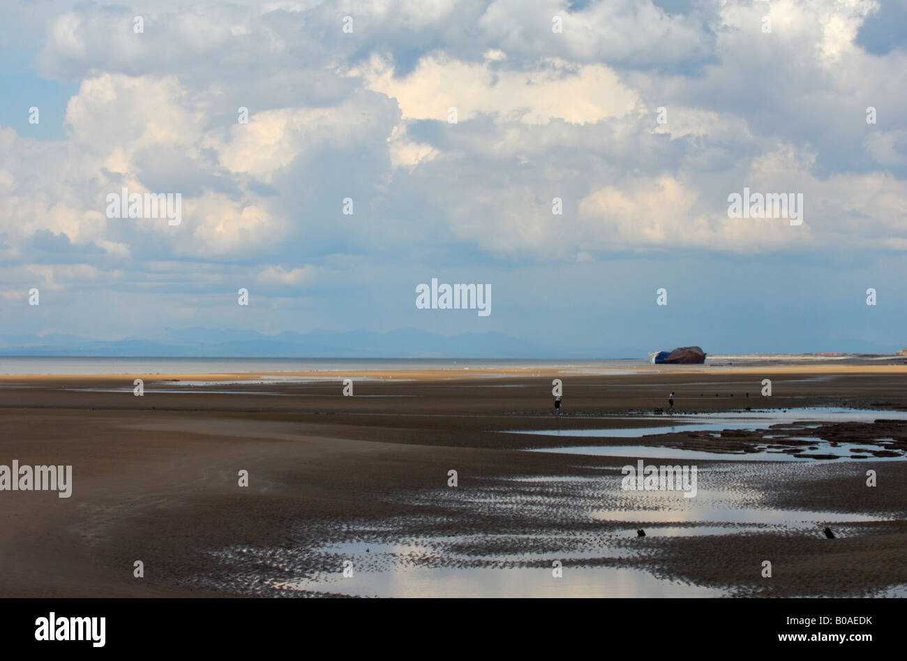 The forlorn wreck of the Riverdance Ferry on the beach at Cleveleys ...