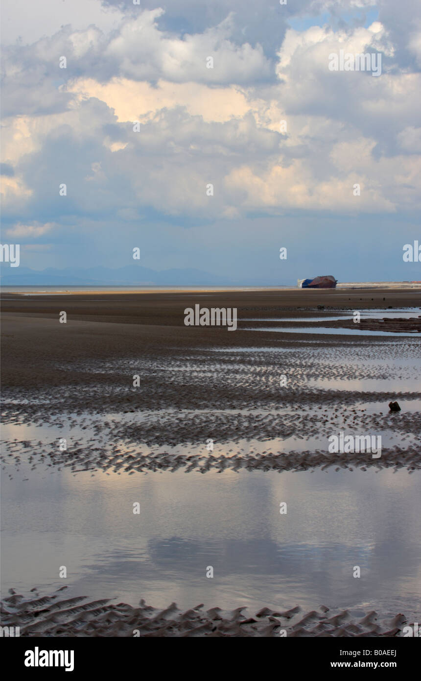 The forlorn wreck of the Riverdance Ferry on the beach at Cleveleys ...