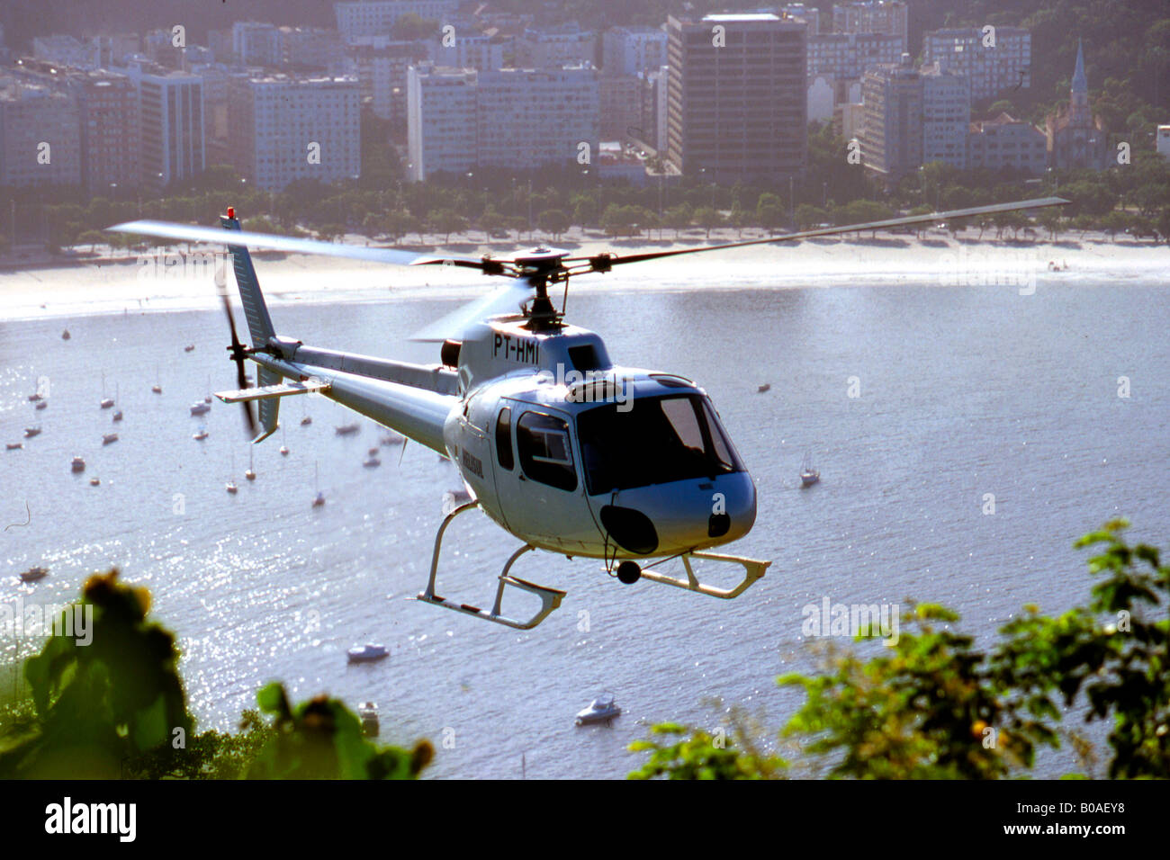 HELICOPTER FLYING IN RIO DE JANEIRO Stock Photo - Alamy