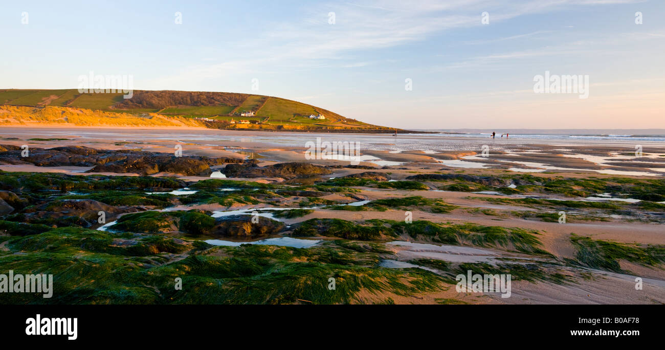 Panoramic shot of Croyd Beach north Devon Stock Photo - Alamy