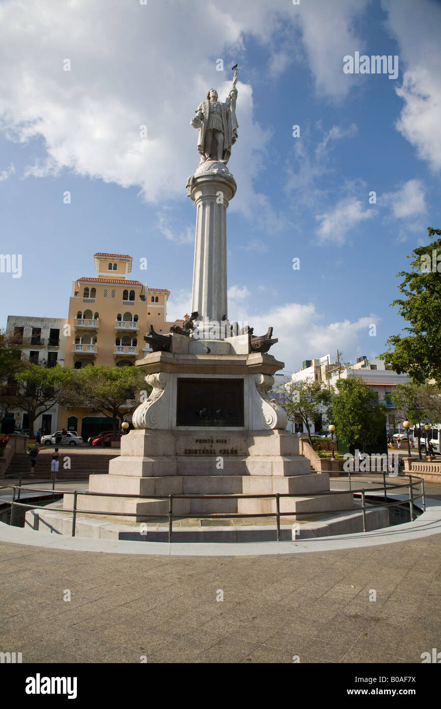 Monument to Christoper Columbus in San Juan; Puerto Rico Stock Photo ...