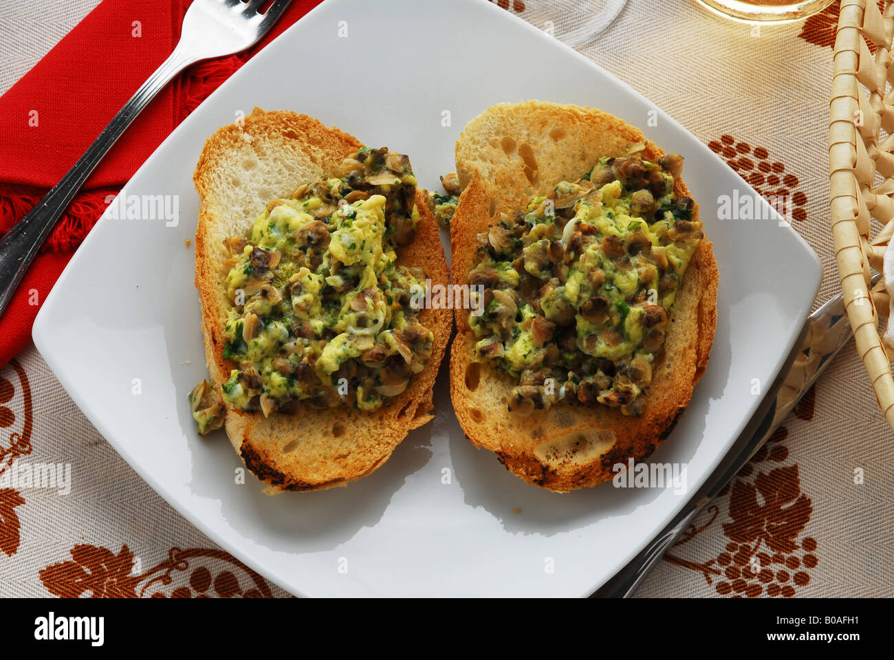 Canape with clams - ( cooked in the Livorno way ) Tuscan recipe Italian ...