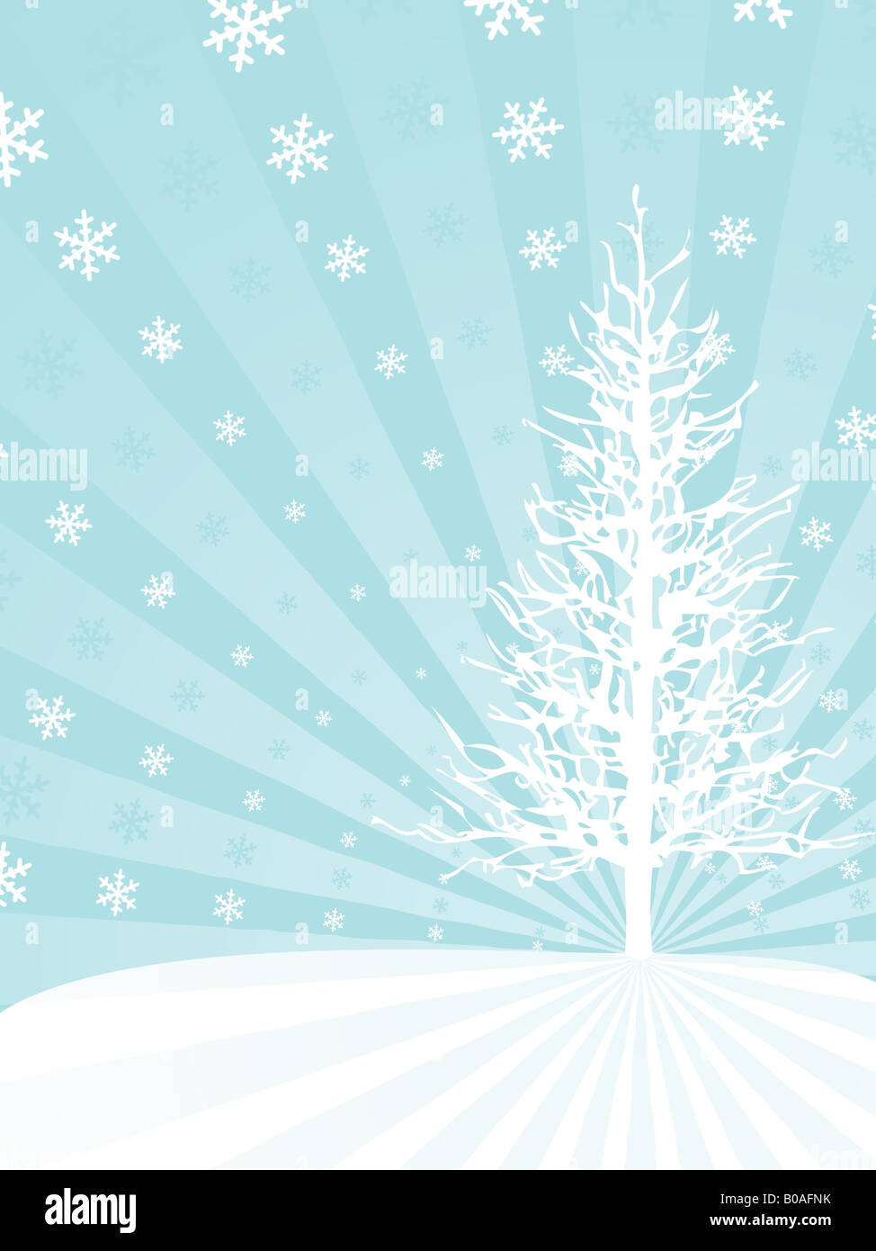 Tree in snowstorm-illustration Stock Photo - Alamy