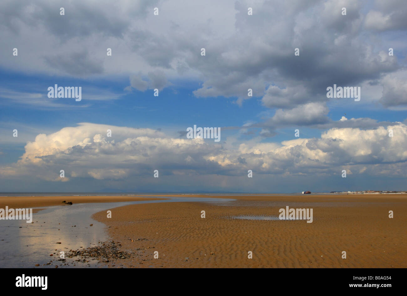The beach at Bispham near Blackpool at Ebb-tide Stock Photo - Alamy