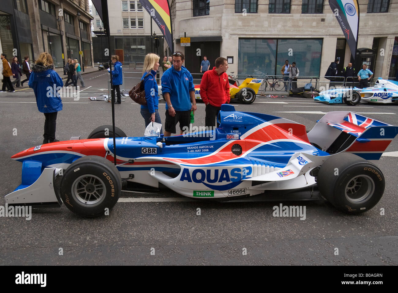 A1 GP Racing car of the British team on a makeshift grid in St James in ...