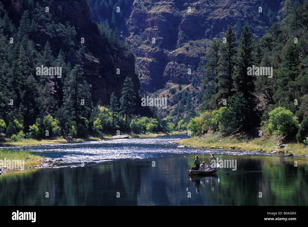 Fishermen float down the Green River, Flaming Gorge National Recreation ...