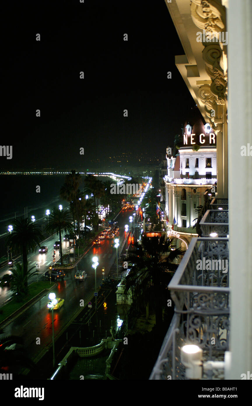 Nice, France coast at night Stock Photo - Alamy